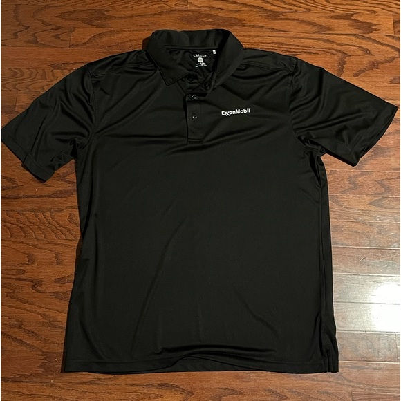 Shirts | Exxonmobil Black Polo Shirt Large | Poshmark